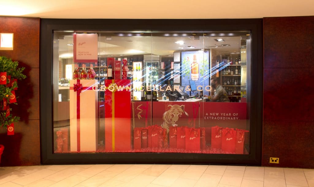 Penfolds Window Display at The Crown Melbourne • MAAKE